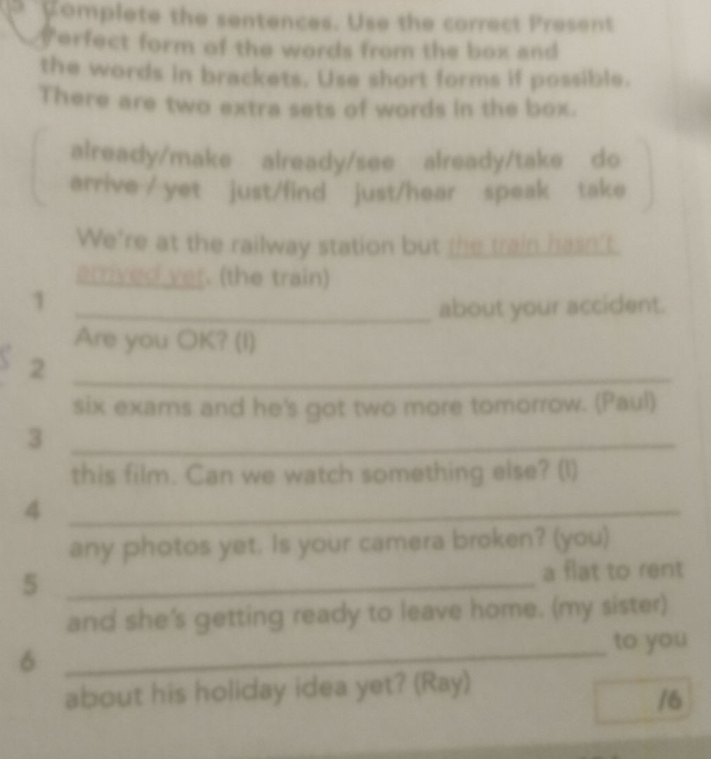 Complete the sentences. Use the correct | StudyX