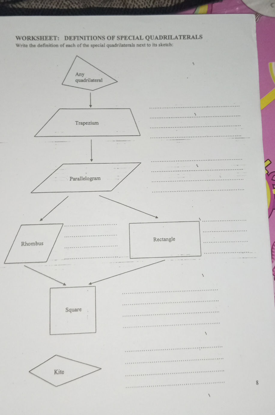 WORKSHEET: DEFINITIONS OF SPECIAL | StudyX