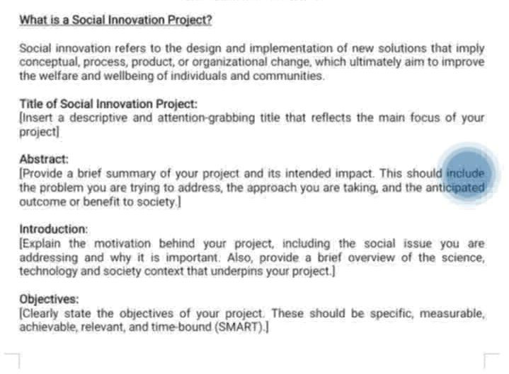 What is a Social Innovation Project? Social | StudyX