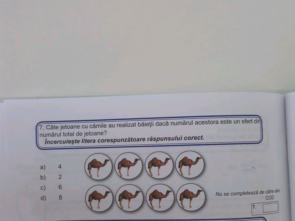 7. Câte jetoane cu cămile au realizat | StudyX