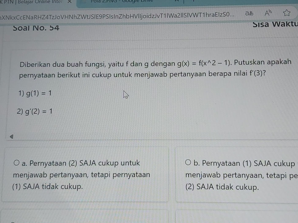 Diberikan dua buah fungsi, yaitu f dan g | StudyX