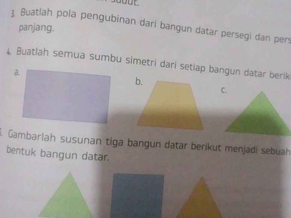 3. Buatlah pola pengubinan dari bangun datar | StudyX