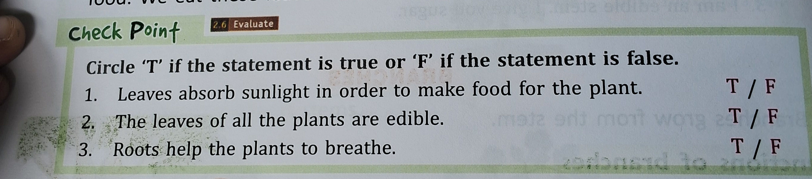 Circle 'T' if the statement is true or 'F' | StudyX