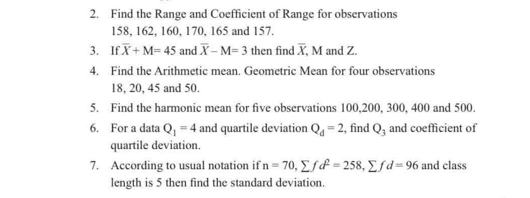 2. Find the Range and Coefficient of Range | StudyX