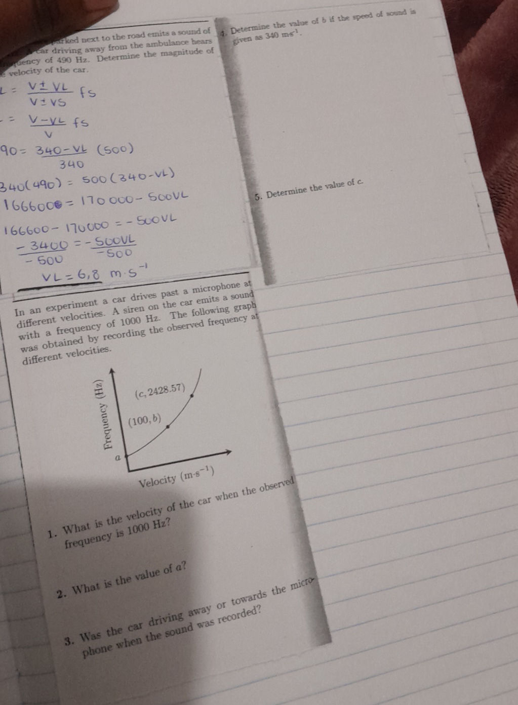 In an experiment a car drives past a | StudyX