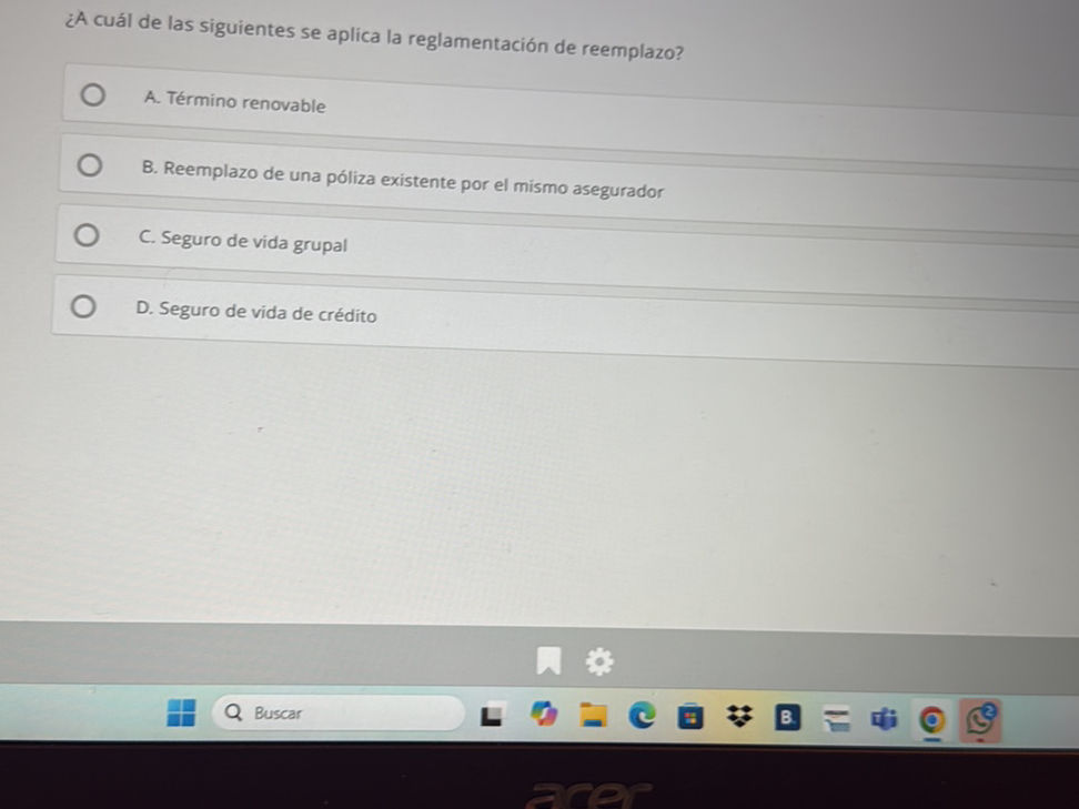 ¿A cuál de las siguientes se aplica la | StudyX