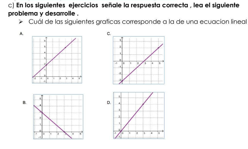 c) En los siguientes ejercicios señale la | StudyX