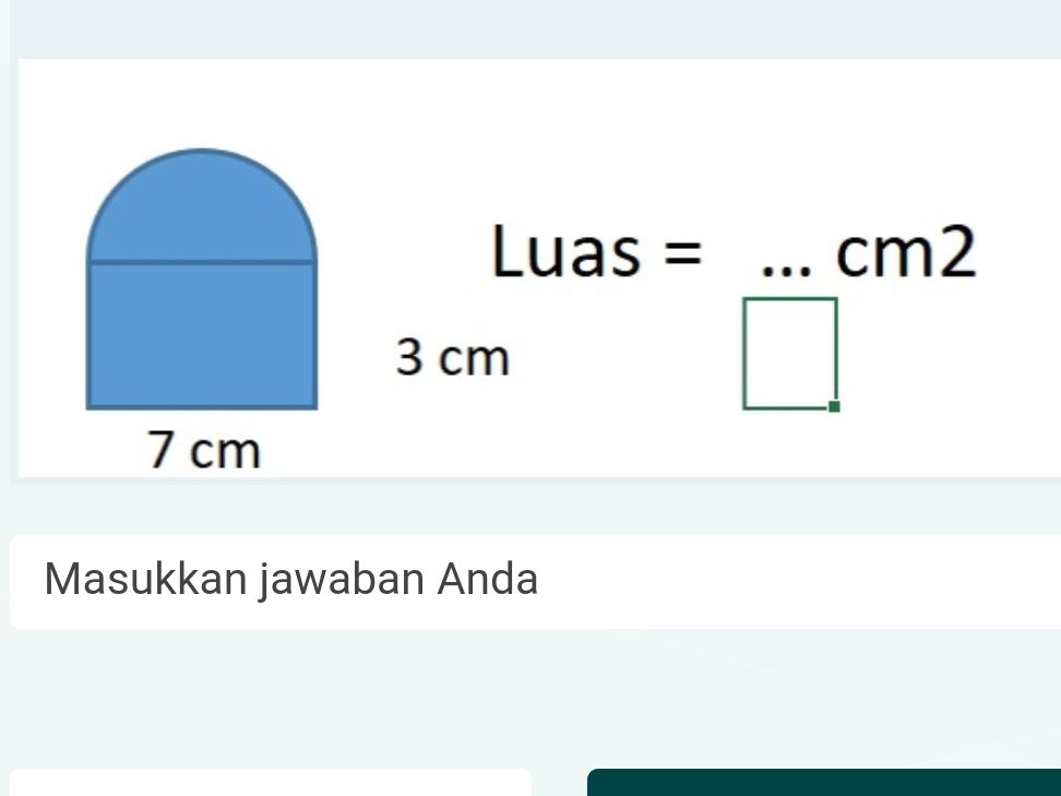 Find the area of the shape. Luas = ... cm2 | StudyX