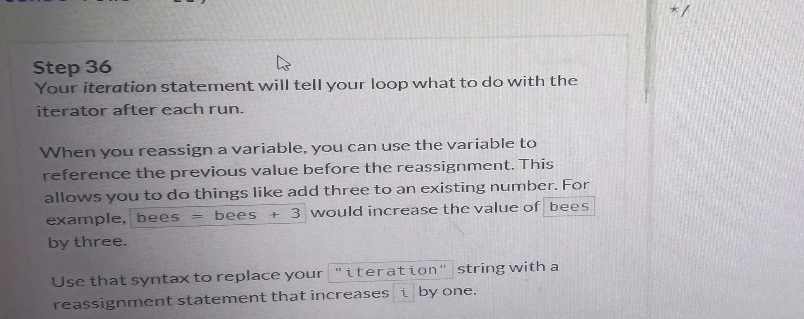 Use that syntax to replace your "iteration" | StudyX