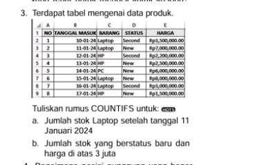 3. Terdapat tabel mengenai data produk. | | StudyX