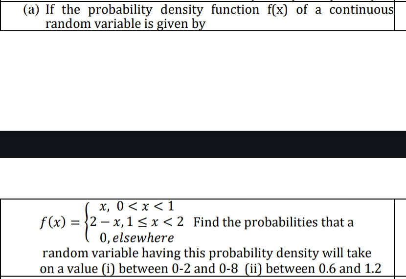 (a) If the probability density function f(x) | StudyX