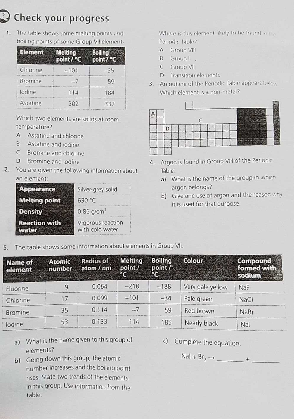 1. The table shows some melting points and | StudyX