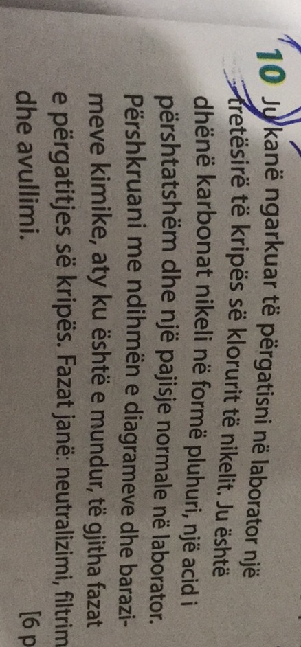 Ju kanë ngarkuar të përgatisni në laborator | StudyX