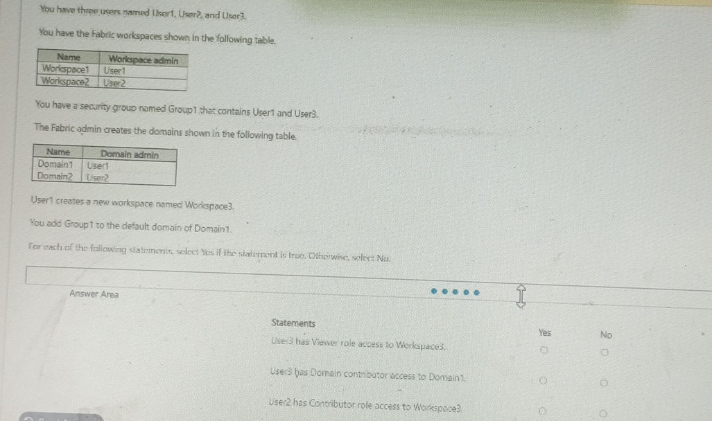 You have three users named User1, User2, and