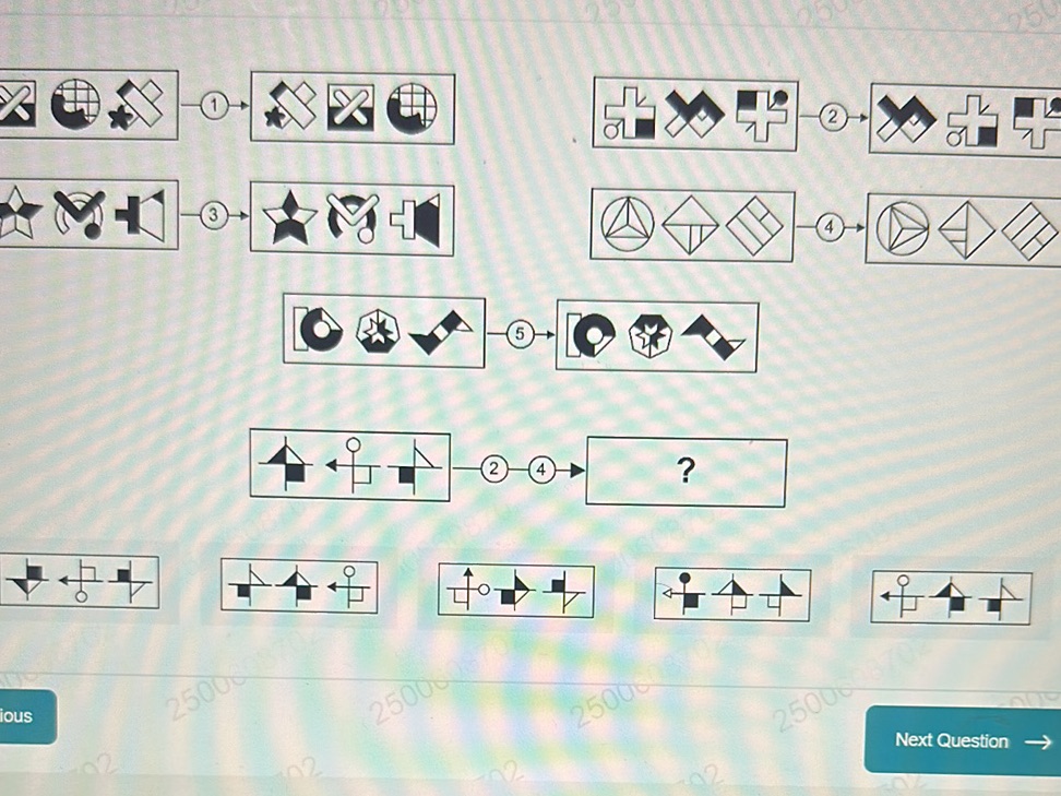 Identify the missing figure in the sequence. | StudyX
