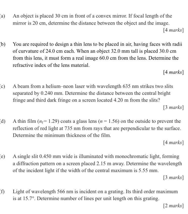 (a) An object is placed 30 cm in front of a | StudyX