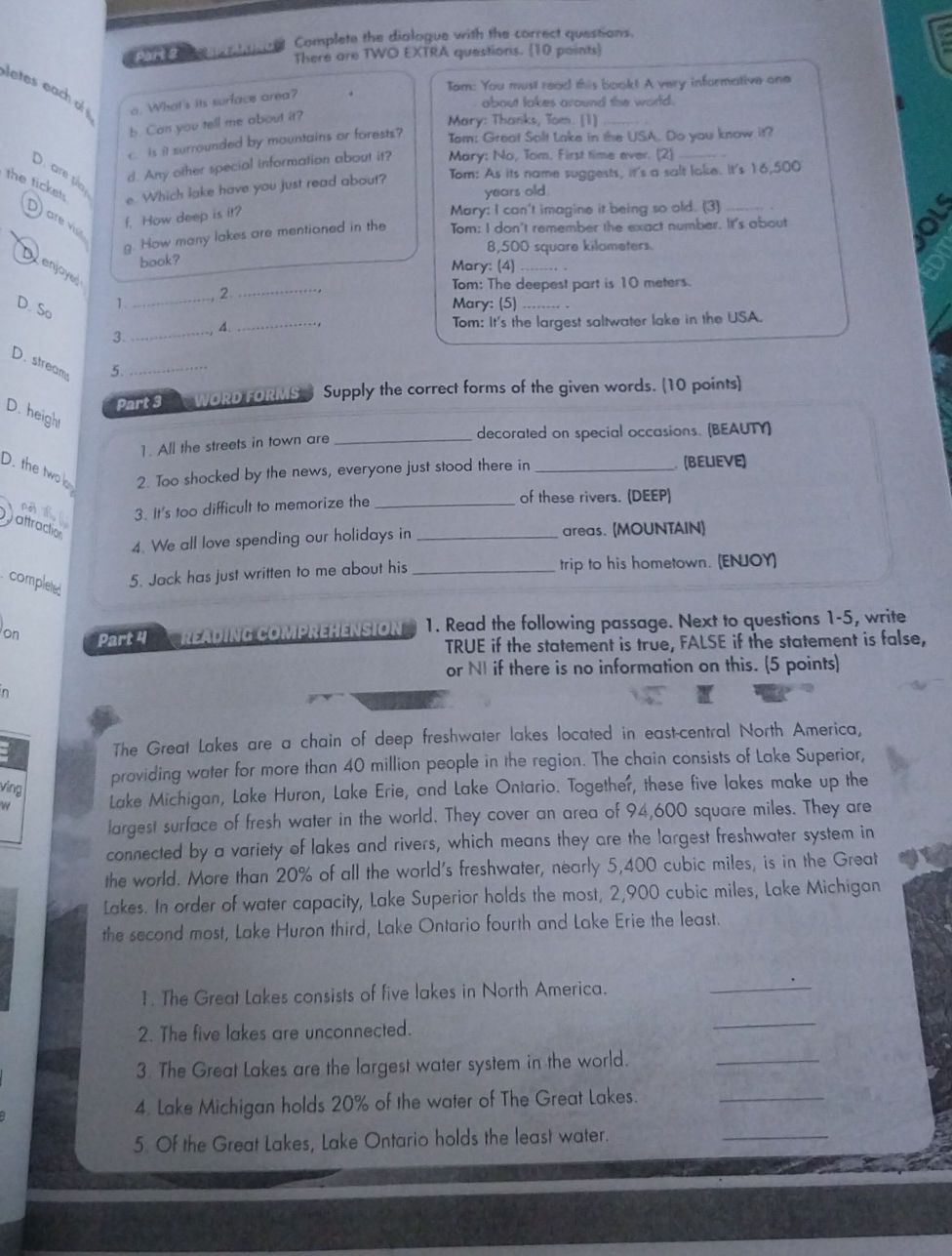 Part 2 Complete the dialogue with the | StudyX