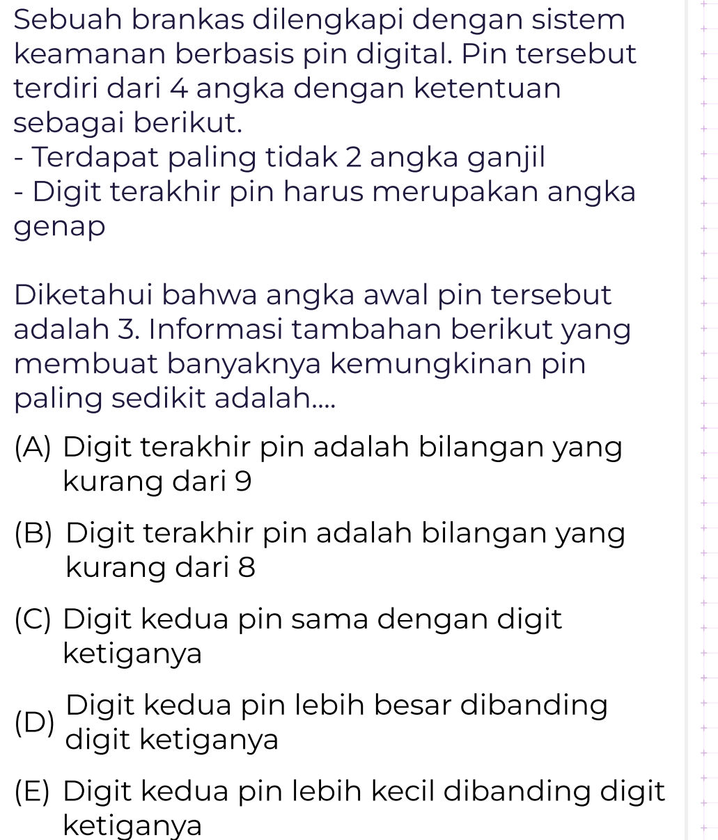 Sebuah brankas dilengkapi dengan sistem | StudyX