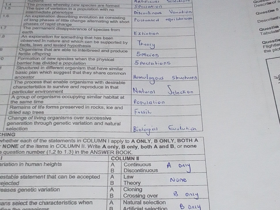 Match the statements in COLUMN I to the | StudyX