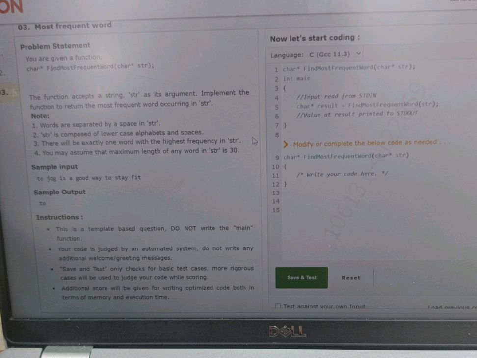 03. Most frequent word Problem Statement | StudyX