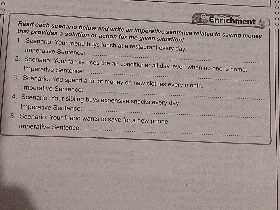 Read each scenario below and write an | StudyX
