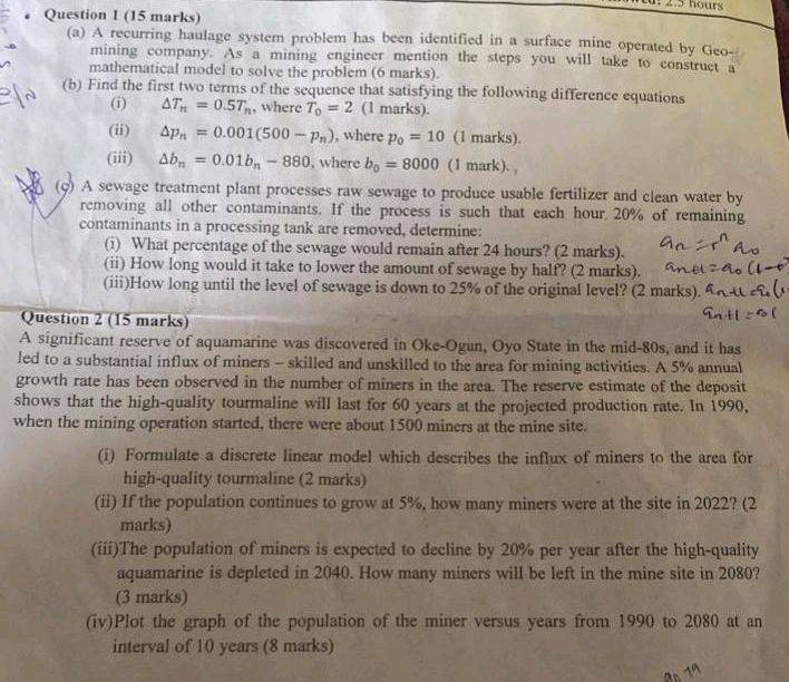 Question 1 (15 marks) (a) A recurring | StudyX
