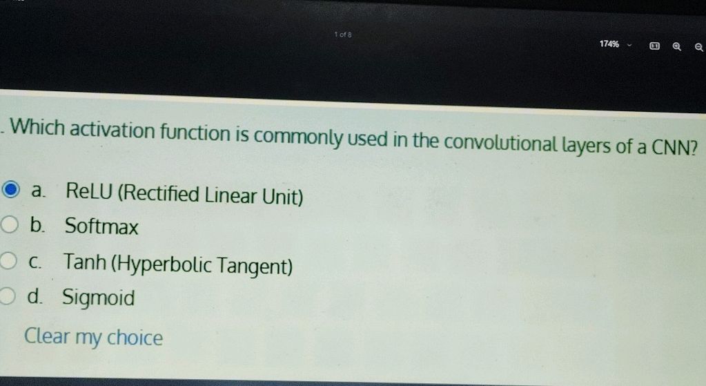 Which activation function is commonly used | StudyX