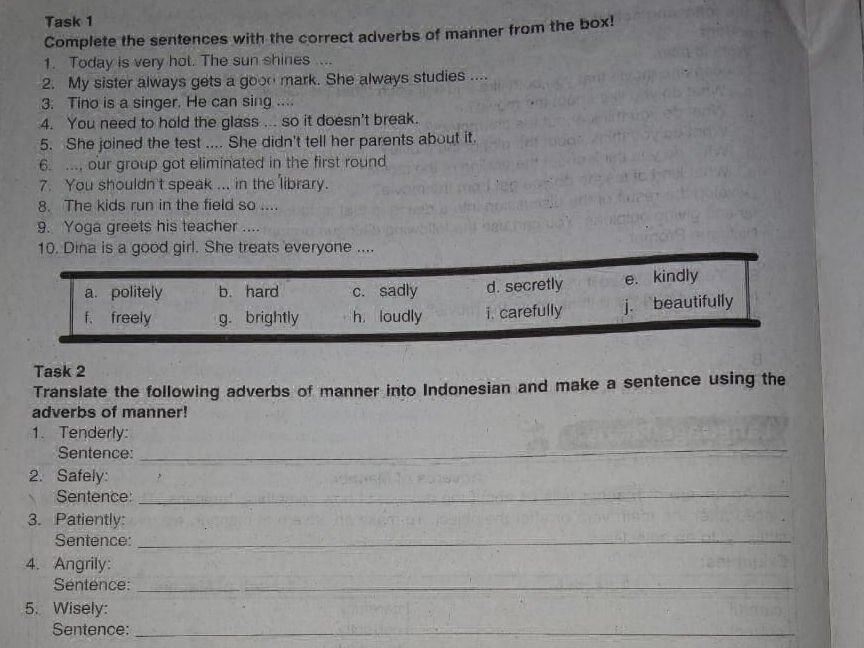 Task 1 Complete the sentences with the | StudyX