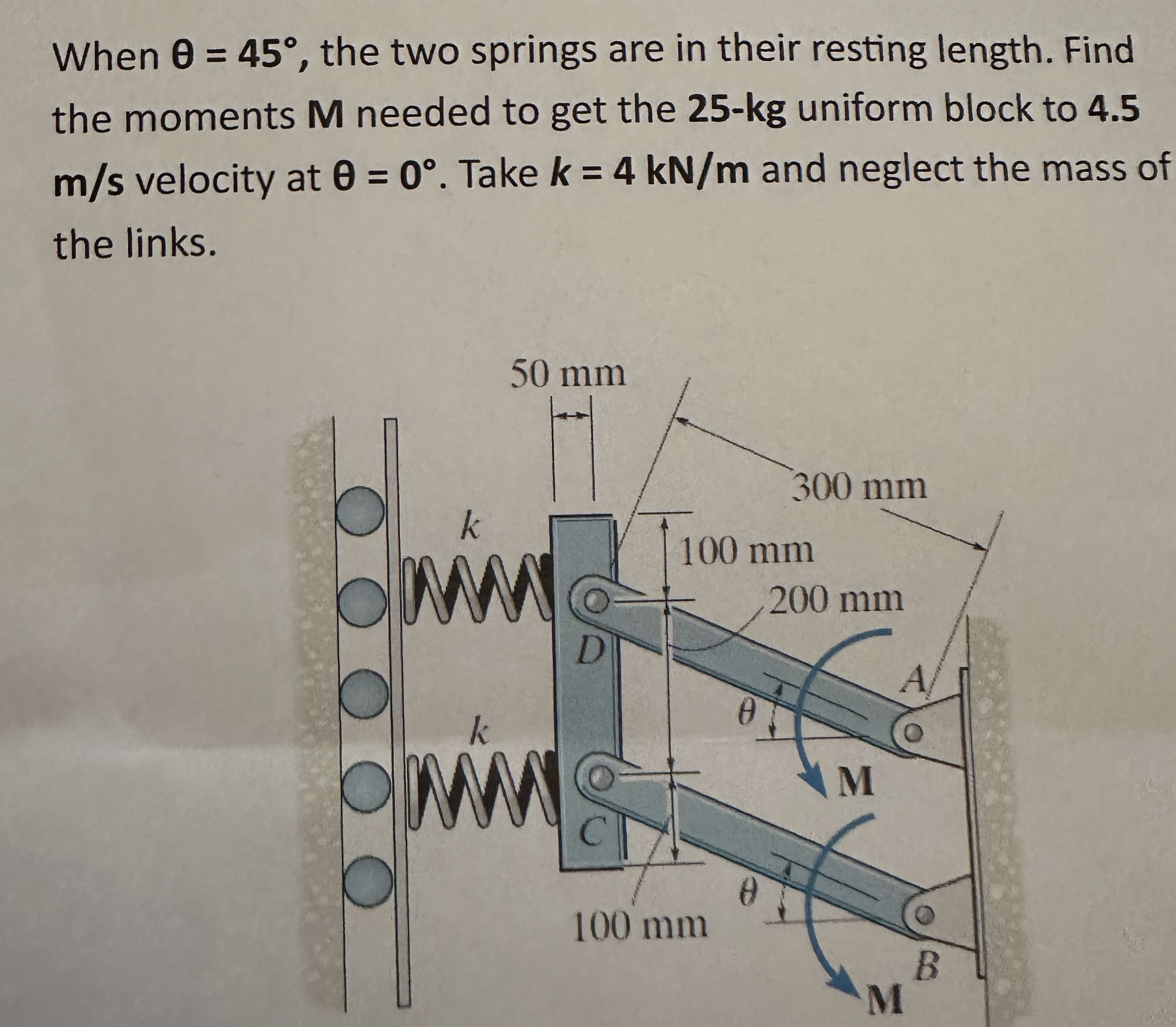 When $ = 45^ $, the two springs are in | StudyX