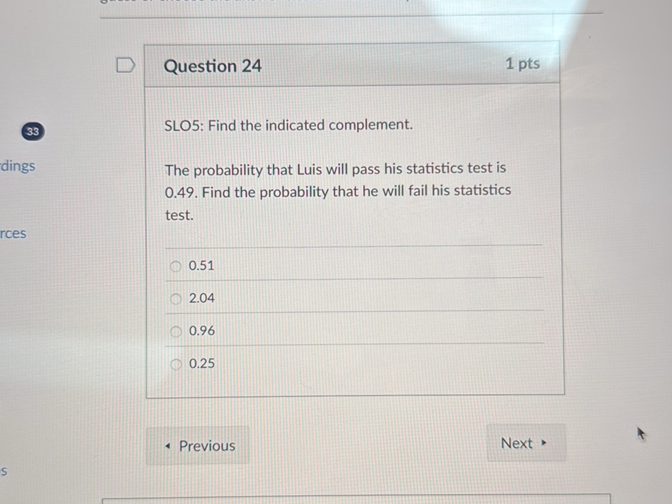 Question 24 SLO5: Find the indicated | StudyX