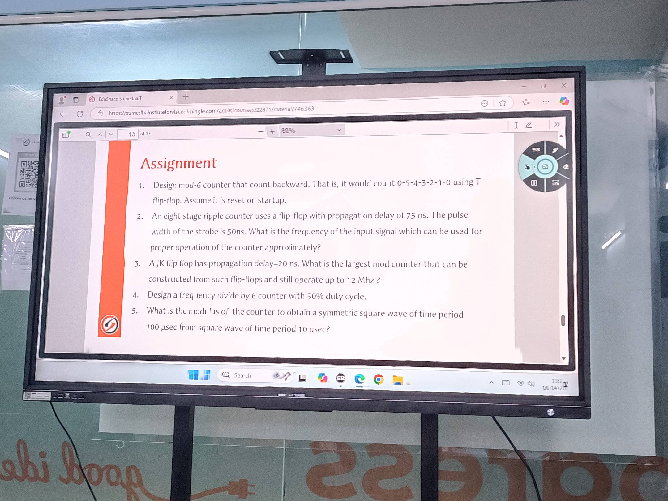1. Design mod-6 counter that count backward. | StudyX