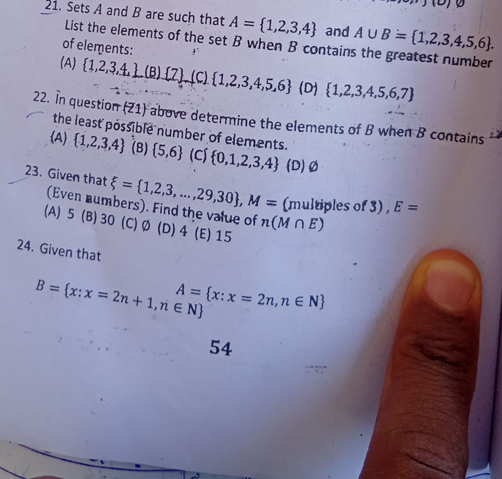 21. Sets A and B are such that $A = | StudyX