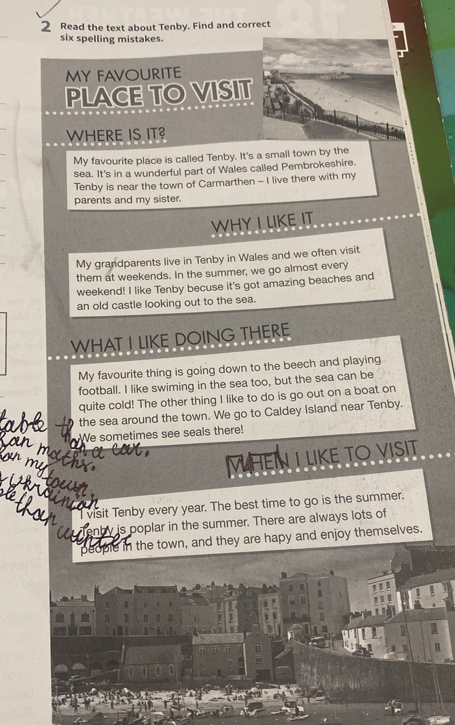 2 Read the text about Tenby. Find and | StudyX