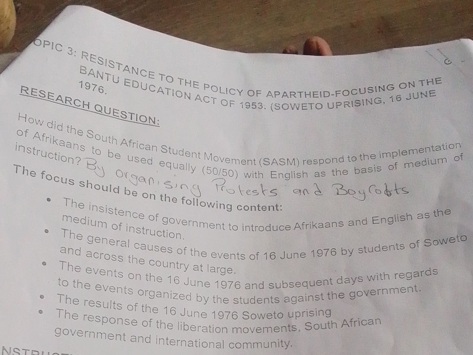 How did the South African Student Movement
