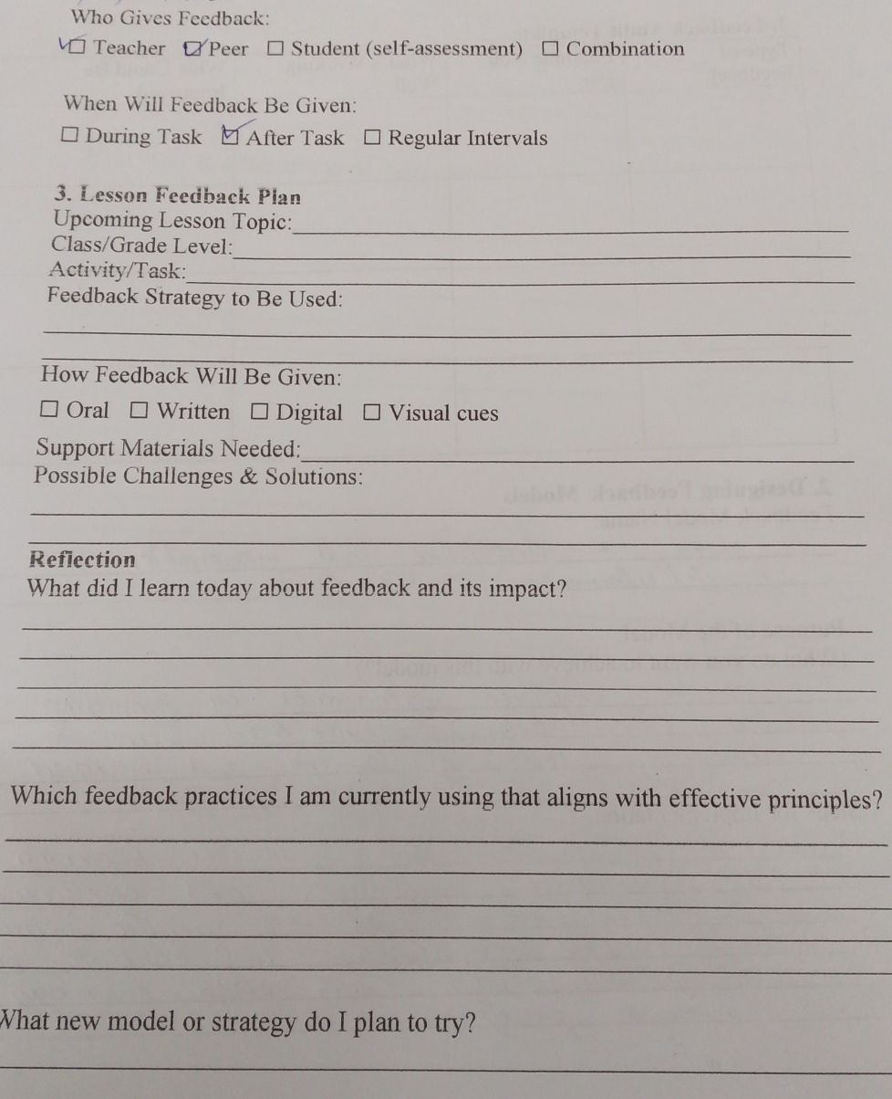 Who Gives Feedback: Teacher Peer Student | StudyX