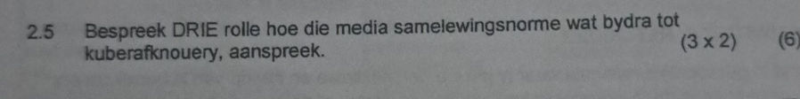 2.5 Bespreek DRIE rolle hoe die media | StudyX