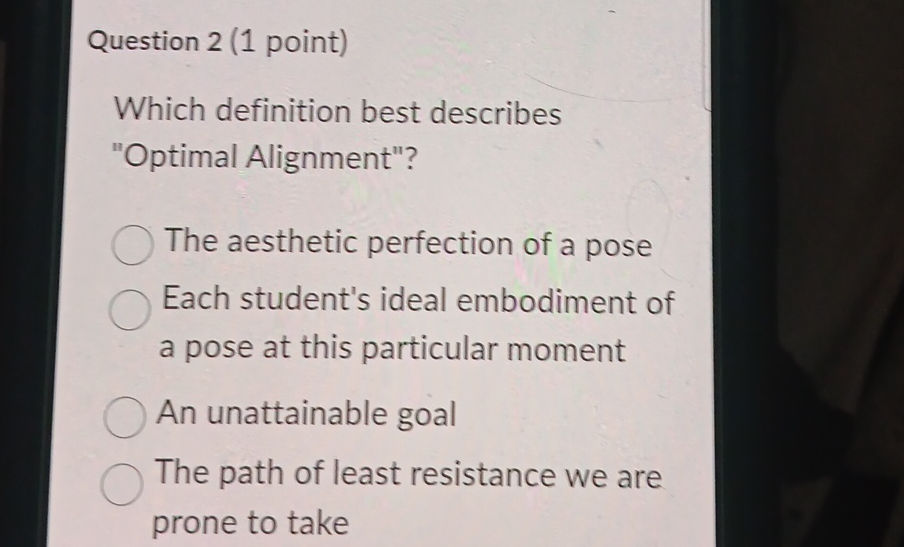 Question 2 (1 point) Which definition best | StudyX