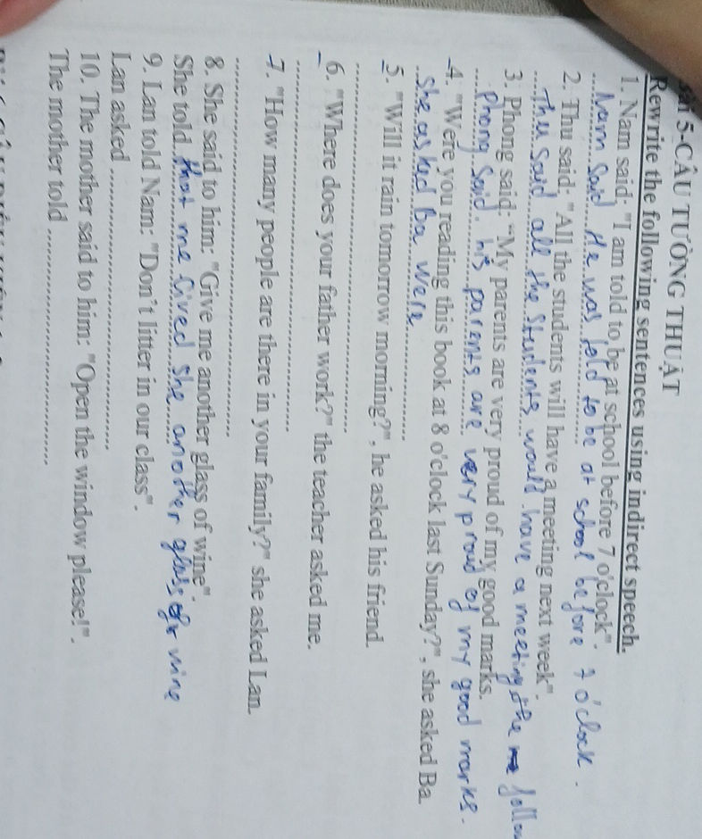 Rewrite the following sentences using | StudyX