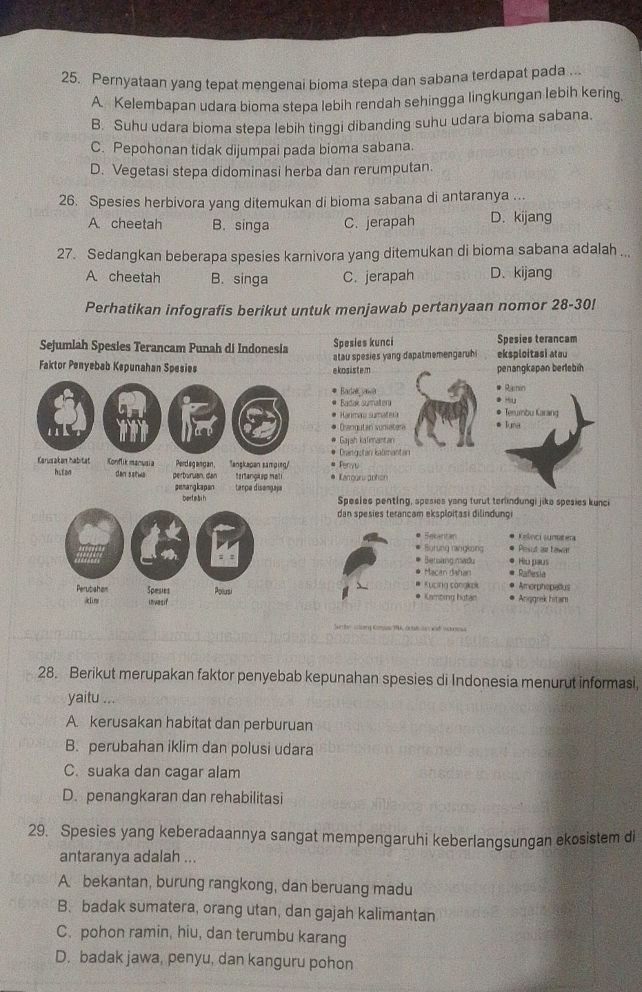 25. Pernyataan yang tepat mengenai bioma | StudyX