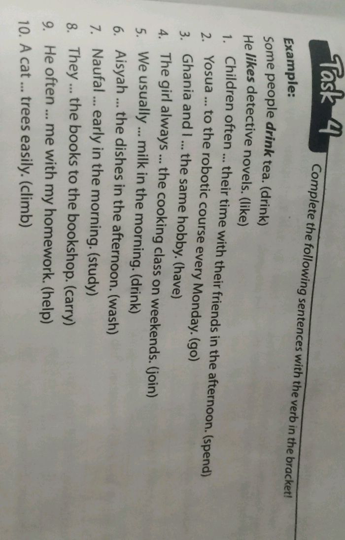 Complete the following sentences with the | StudyX