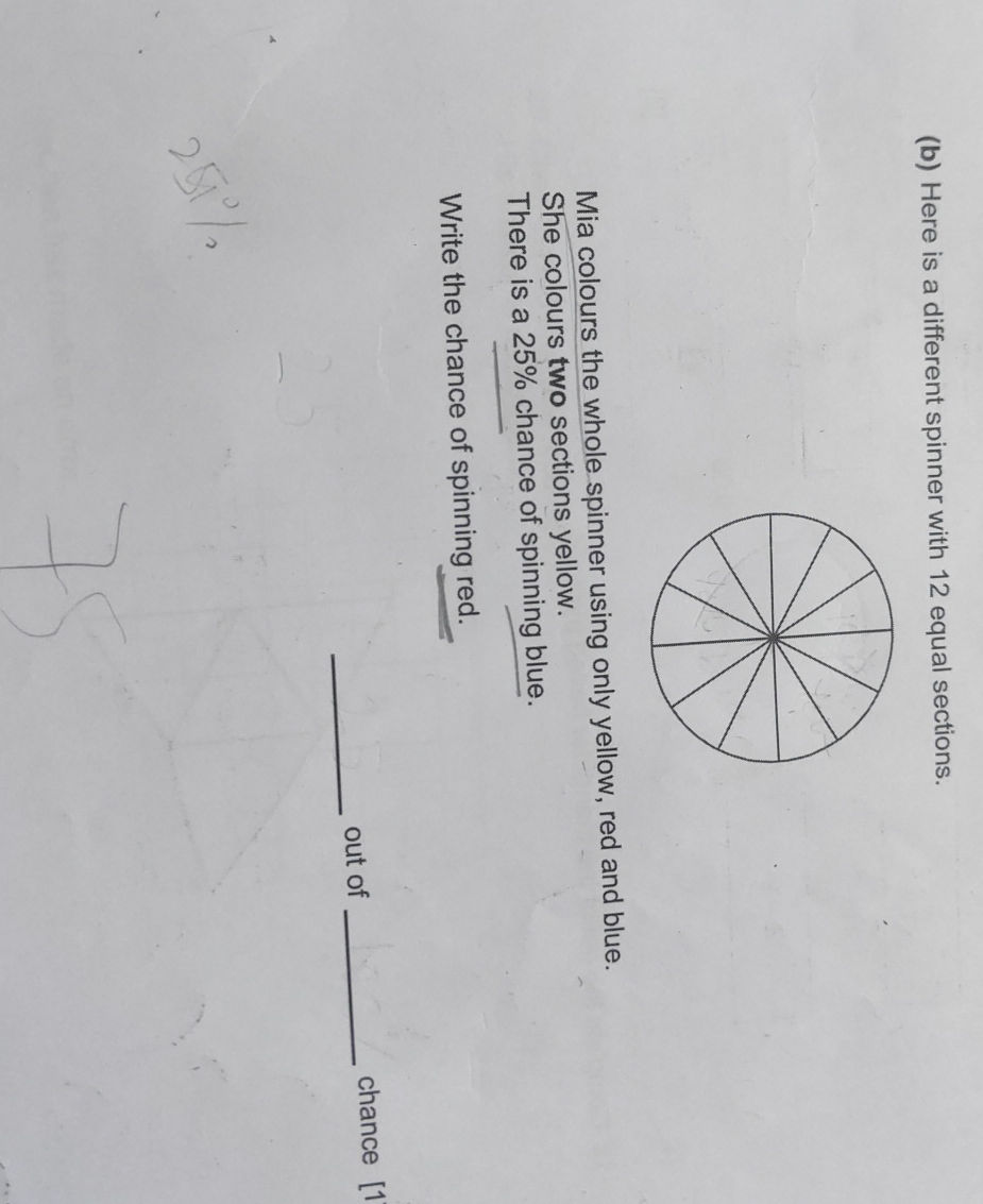(b) Here is a different spinner with 12 | StudyX