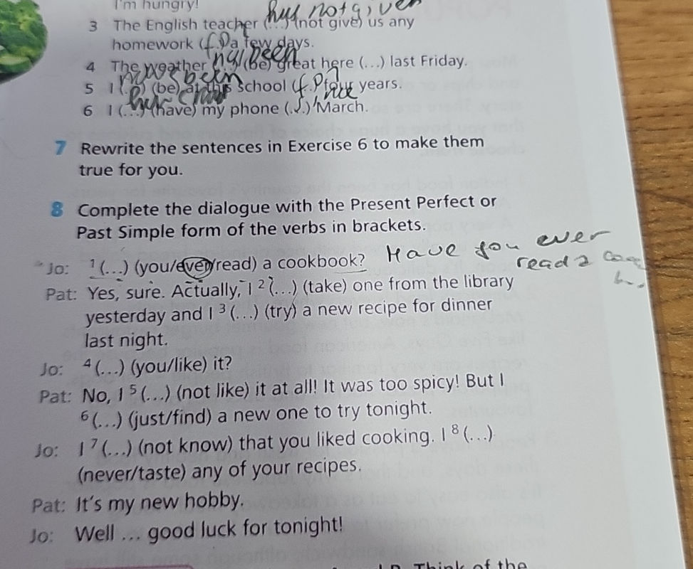 8 Complete the dialogue with the Present | StudyX