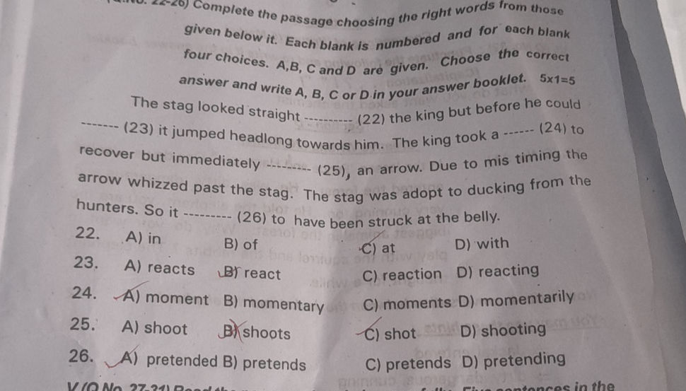 Complete the passage choosing the right | StudyX