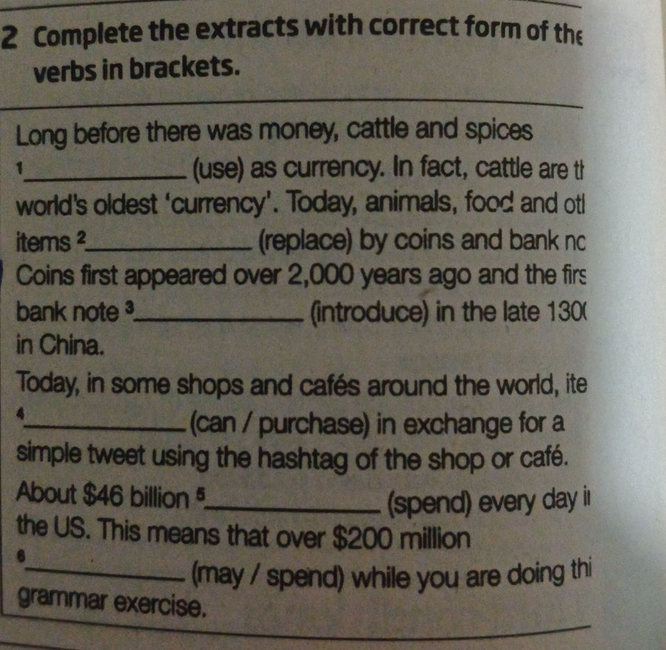 2 Complete the extracts with correct form of | StudyX