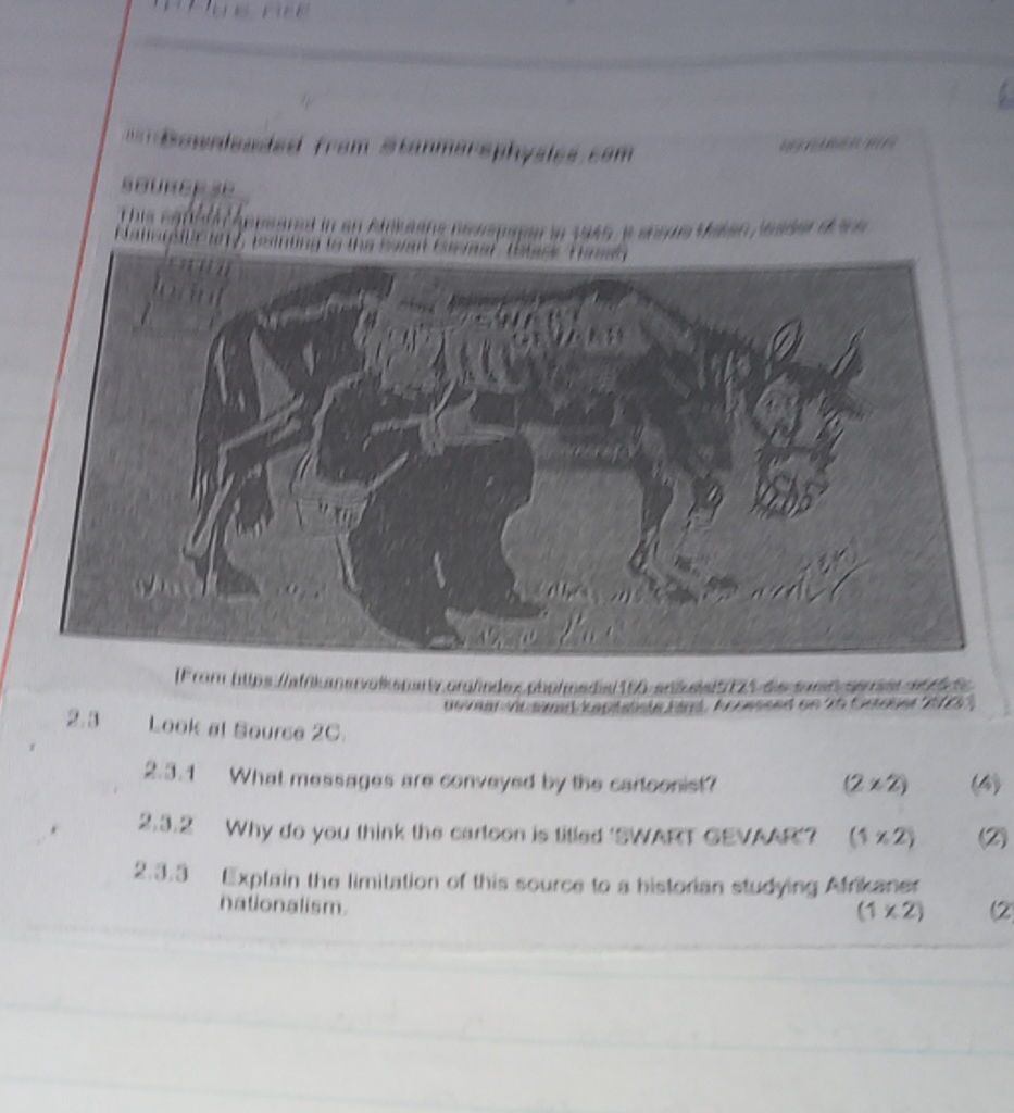 2.3 Look at Source 2C. 2.3.1 What messages | StudyX