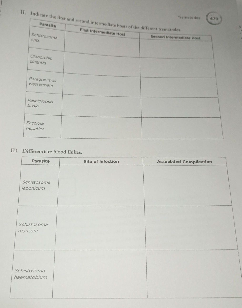 II. Indicate the first and second | StudyX