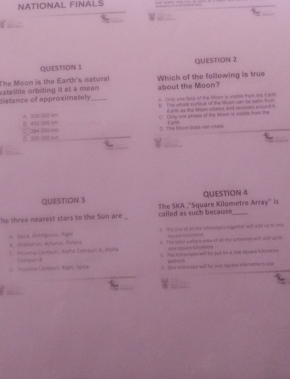 QUESTION 1 The Moon is the Earth's natural | StudyX