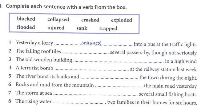 Complete each sentence with a verb from the | StudyX