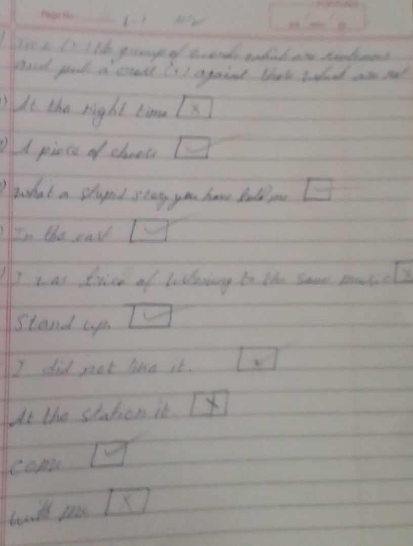 Tick ( ) the group of words which are | StudyX