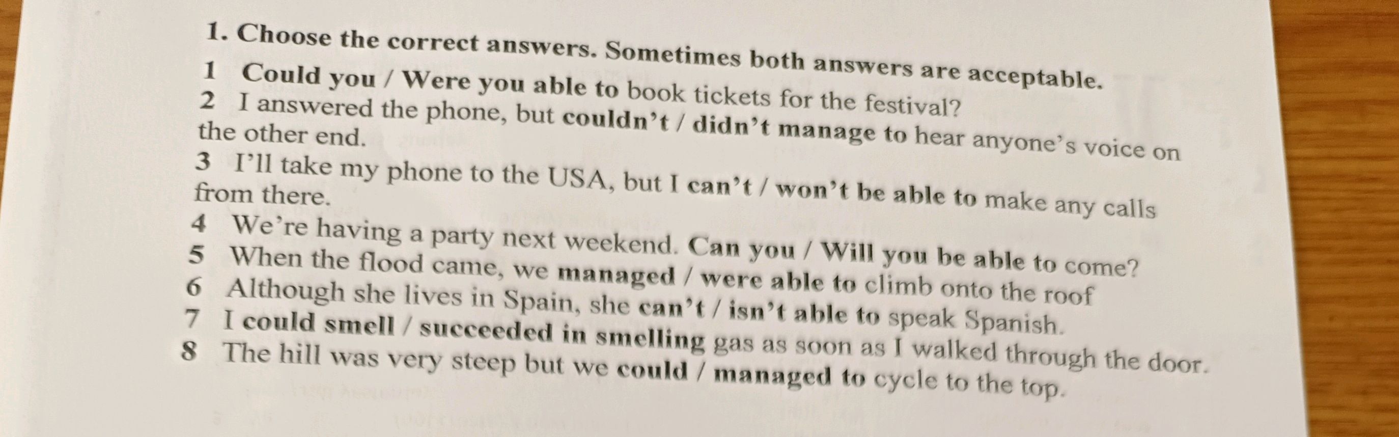 1. Choose the correct answers. Sometimes | StudyX